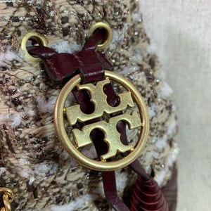 Tory Burch | Bags | Tory Burch Multi Colored Tweed Fleming Mini Bucket ...